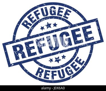 refugee stamp. refugee vintage blue label. Sign Stock Vector Image ...