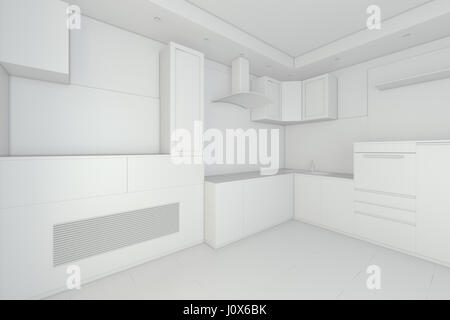 White modern kitchen in a house with a beautiful design Stock Photo - Alamy