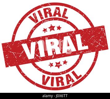 viral round red grunge stamp Stock Vector Image & Art - Alamy