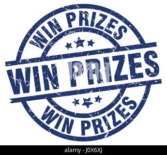 win prizes blue round stamp Stock Vector Image & Art - Alamy