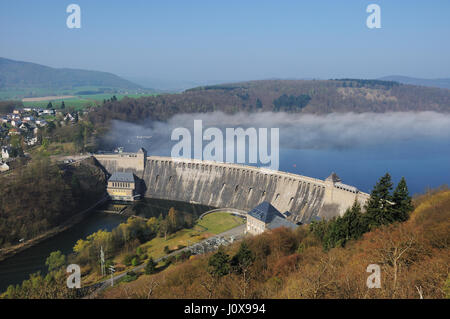 Dam, Edersee lake, Eder reservoir, power plant Hemfurth, Waldeck, Hesse ...