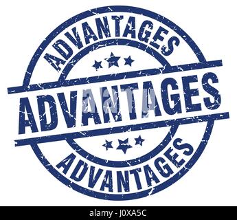advantages blue round grunge stamp Stock Vector Image & Art - Alamy