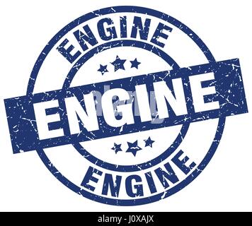 engine blue round grunge stamp Stock Vector Image & Art - Alamy