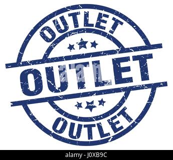 outlet blue round grunge stamp Stock Vector Image & Art - Alamy