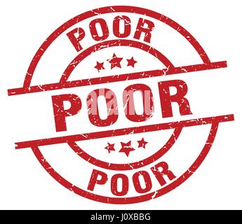 poor round red grunge stamp Stock Vector Image & Art - Alamy