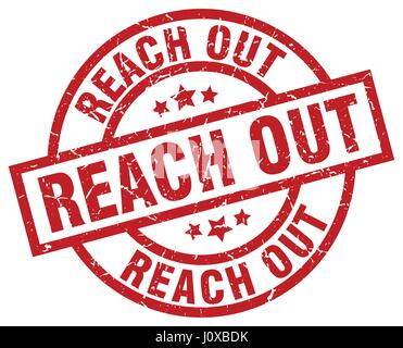 reach out round red grunge stamp Stock Vector Image & Art - Alamy