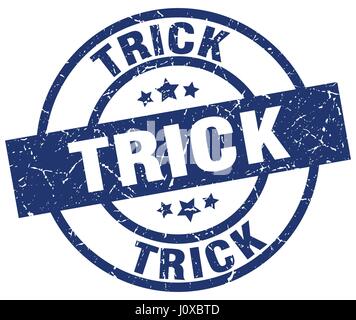 trick blue round grunge stamp Stock Vector Image & Art - Alamy