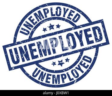 unemployed round blue sticker isolated on white Stock Vector Image ...