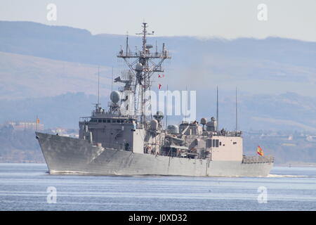 ESPS Reina Sofia (F84), a Santa Maria-class frigate of the Spanish Navy ...