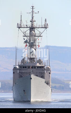 ESPS Reina Sofia (F84), a Santa Maria-class frigate of the Spanish Navy ...