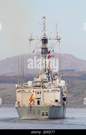 ESPS Reina Sofia (F84), a Santa Maria-class frigate of the Spanish Navy ...