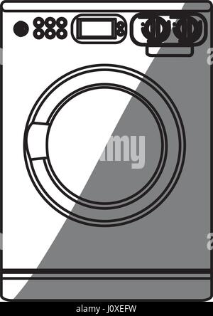 monochrome silhouette of wash machine Stock Vector Image & Art - Alamy