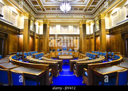 Council Chamber, Barnsley Town Hall, South Yorkshire, UK Stock Photo ...