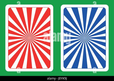 Red and blue back side of playing cards - vector illustration Stock ...