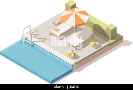 Vector isometric low poly swimming pool Stock Vector Image & Art - Alamy