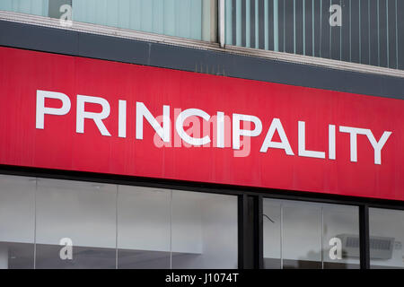 Principality building society bank sign logo Stock Photo - Alamy