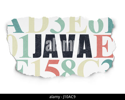 Database concept: Java on Torn Paper background Stock Photo - Alamy