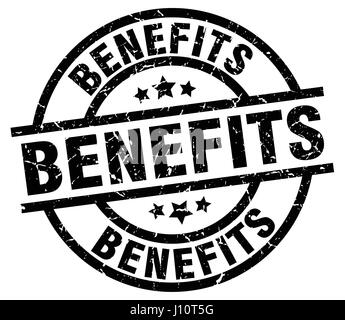 benefits round grunge black stamp Stock Vector Image & Art - Alamy