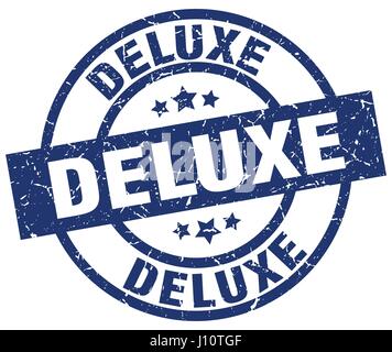deluxe blue round grunge stamp Stock Vector Image & Art - Alamy
