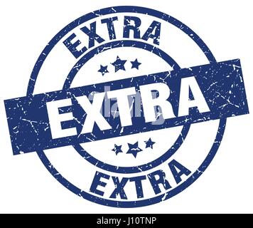 extra blue round grunge stamp Stock Vector Image & Art - Alamy