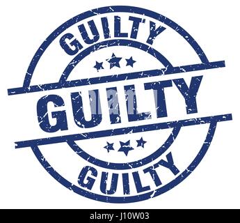 guilty blue round grunge stamp Stock Vector Image & Art - Alamy