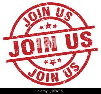 join us round red grunge stamp Stock Vector Image & Art - Alamy