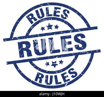 rules blue round grunge vintage ribbon stamp Stock Vector Image & Art ...