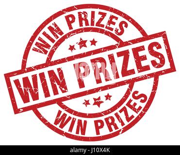 you win round red grungy rubber stamp isolated on white Stock Vector ...