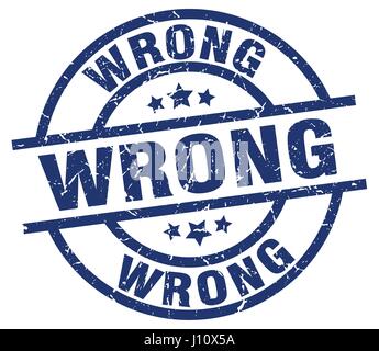 wrong blue round grunge stamp Stock Vector Image & Art - Alamy
