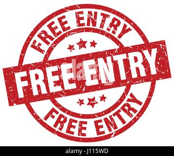 free entry red grunge round vintage rubber stamp Stock Vector Image ...