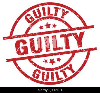guilty round red grunge stamp Stock Vector Image & Art - Alamy