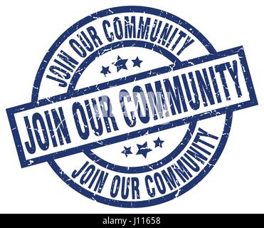 join our community blue round stamp Stock Vector Image & Art - Alamy