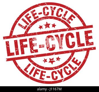 life-cycle stamp. life-cycle vintage red label. Sign Stock Vector Image ...