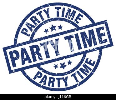 party time blue round grunge stamp Stock Vector Image & Art - Alamy