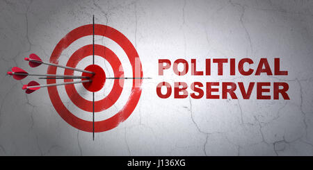 Political concept: target and Political Observer on wall background ...