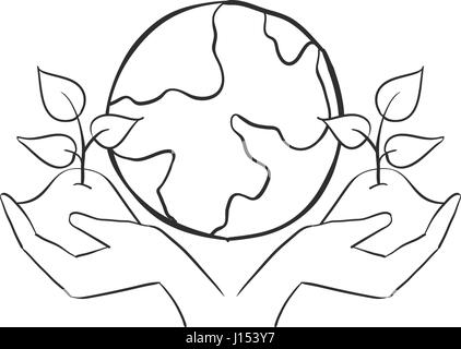 Hand draw tree world for earth day Stock Vector Image & Art - Alamy