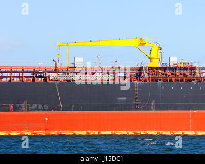 Description manifold on the deck of chemical tanker ship Stock Photo ...