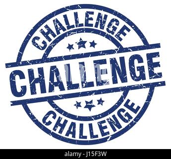 challenge blue round grunge stamp Stock Vector Image & Art - Alamy