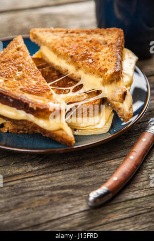 Sandwich with the melted blue cheese Stock Photo - Alamy