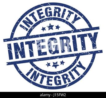 integrity blue round grunge stamp Stock Vector Image & Art - Alamy