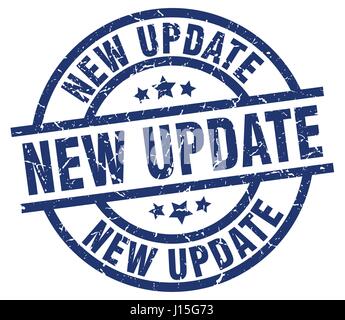 new update blue round grunge stamp Stock Vector Image & Art - Alamy
