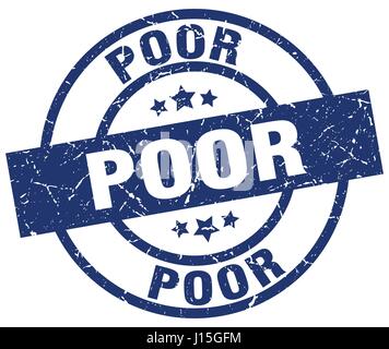 poor stamp. poor vintage blue label. Sign Stock Vector Image & Art - Alamy