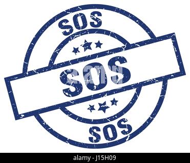 sos blue round grunge stamp Stock Vector Image & Art - Alamy