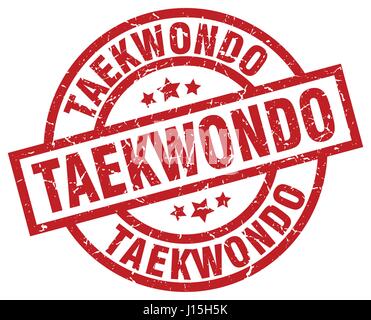 taekwondo sign. taekwondo grunge red stamp. Label Stock Vector Image ...
