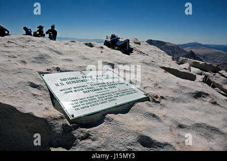 Mount Whitney trail sign with view of mountain beyond, Lone Pine, CA ...