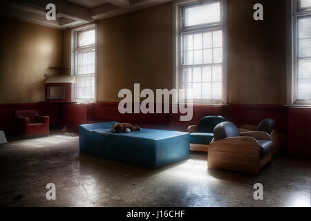 PORTRANE, IRELAND: A recreational room inside the Victorian-era asylum ...