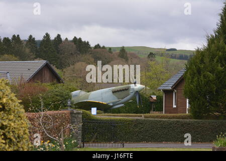 Spitfire in a garden Moffat Stock Photo - Alamy