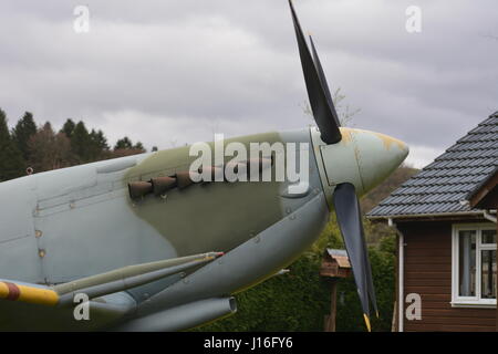 Spitfire in a garden Moffat Stock Photo - Alamy