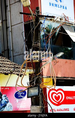 Poor electrical wiring Stock Photo - Alamy