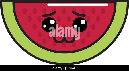 kawaii nice shy watermelon icon Stock Vector Image & Art - Alamy